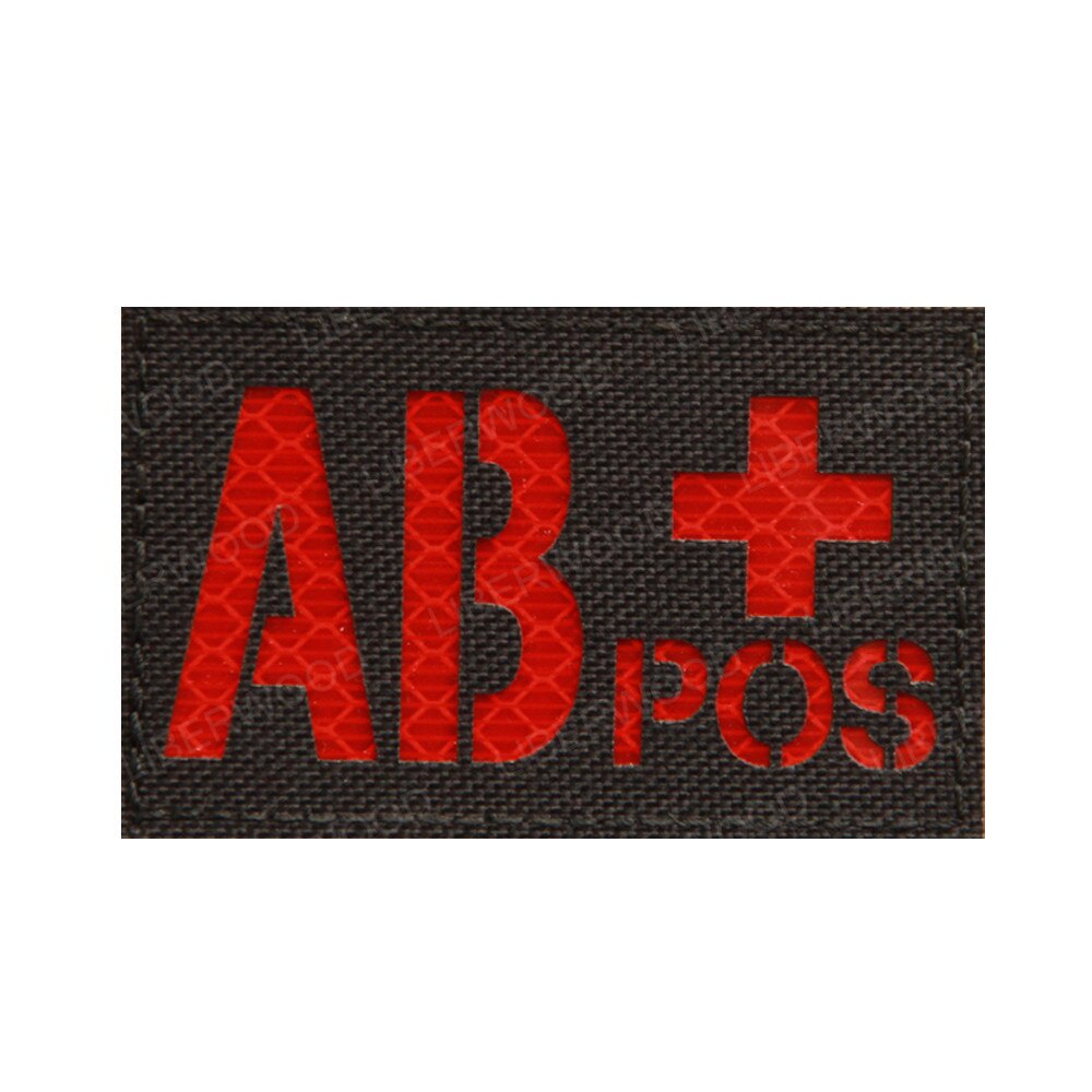 Blood Type Infrared IR Patch A+ B+ O+ AB+ POS Positive A- B- AB O NEG ...