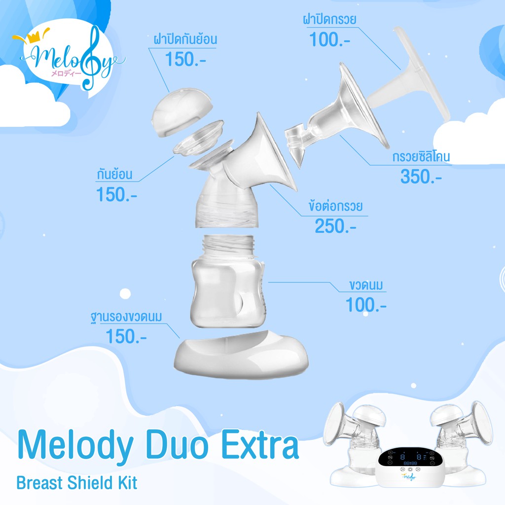 อะไหล่กรวยซิลิโคน 3D Melody Duo Extra กรวยซิลิโคน 3D,ข้อต่อกรวย, ขวดนม, กันย้อน, ฝาปิดกันย้อน,ฝา ...