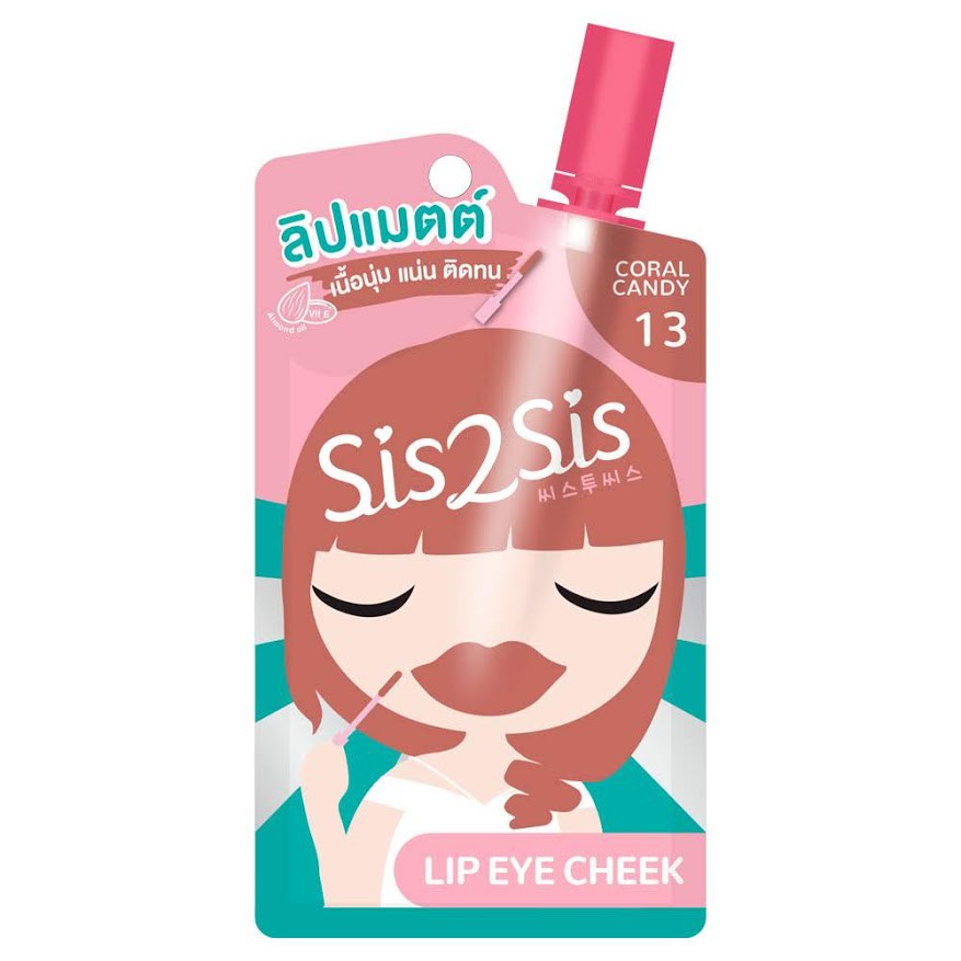 Sis2Sis Lip Eye Cheek Creamy Matte 2 ml. #13 Coral Candy | Shopee Thailand