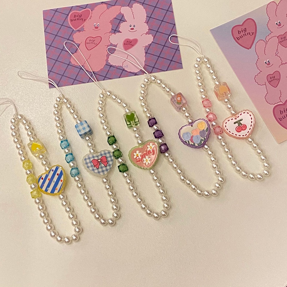 BLACKPINK ROSE LISA Phone Case Chain สายโซ่อะคริลิค ประดับลูกปัดไข่มุก ...