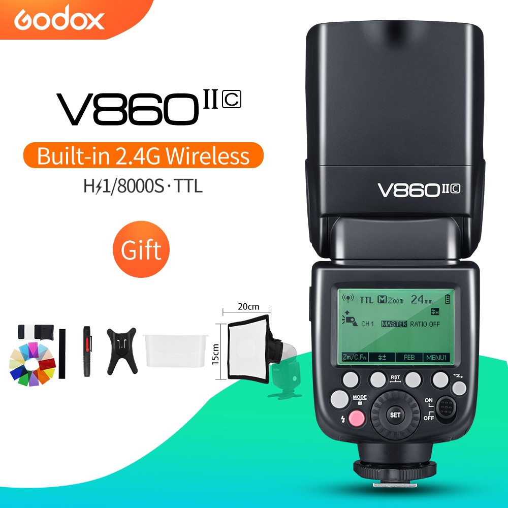 Godox V860II 2.4G TTL HSS พร้อมแฟลชกล้องแบตเตอรี่ Li-ion ในตัว | Shopee ...