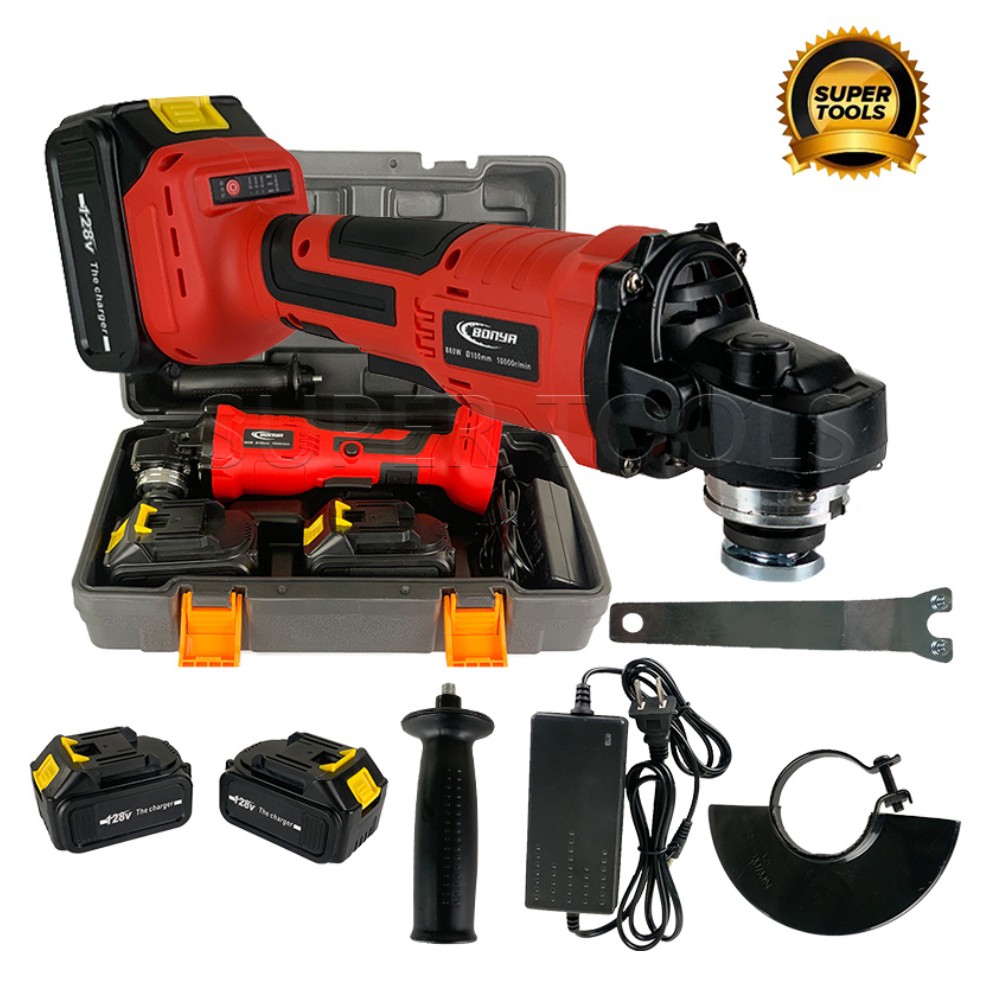 BONYA เครื่องเจียร์ไร้สาย 128V เครื่องเจียร์แบตเตอรี่ 4 นิ้ว | Shopee Thailand