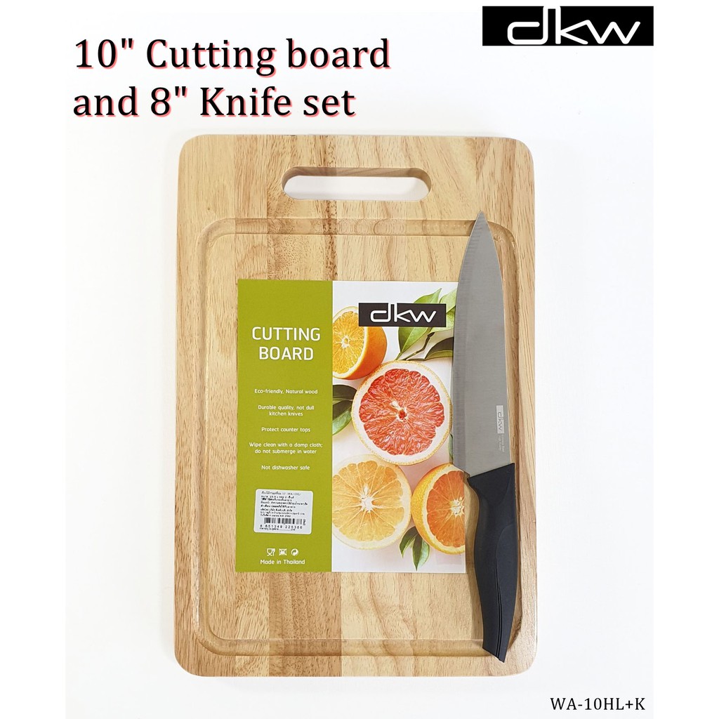 DKW WA-10HL+K ชุดเขียงไม้ยางพาราเซาะร่อง 10 นิ้ว พร้อมมีดอเนกประสงค์ 8 ...