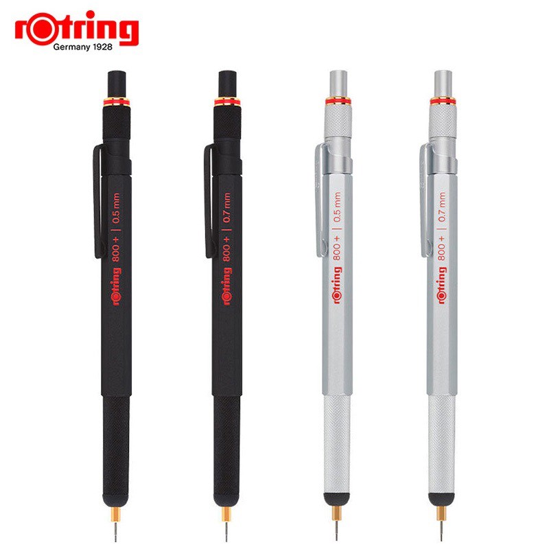Rotring 800 + 0.5mm/0.7mm ดินสอกดอัตโนมัติตัวโลหะ black/silver | Shopee ...
