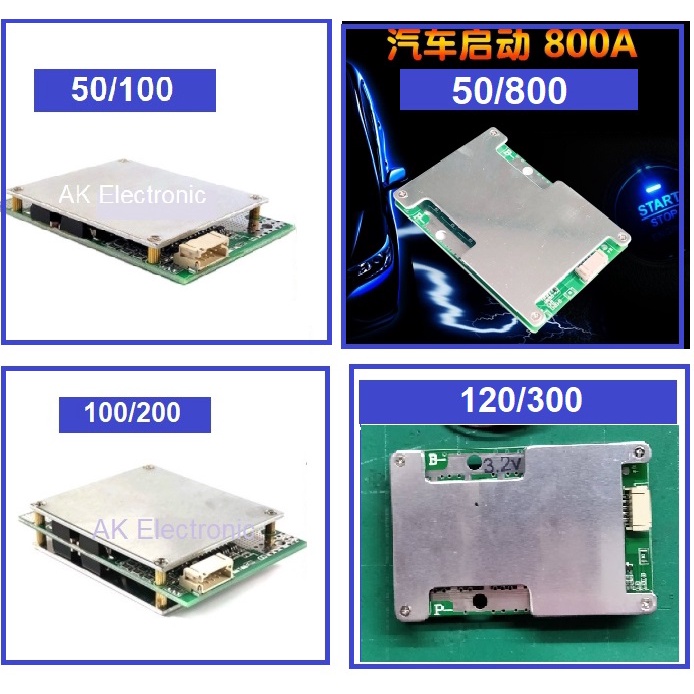 BMS 12V ( 3.2V 4S )100A/200A 50A/100A 50A/800A 120A/300A LiFePo4 ...