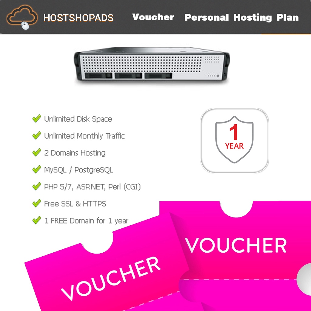 Voucher Personal Hosting Plan Hostshopads พื้นที่ทำเว็บ ไม่จำกัดพื้นที่ ...