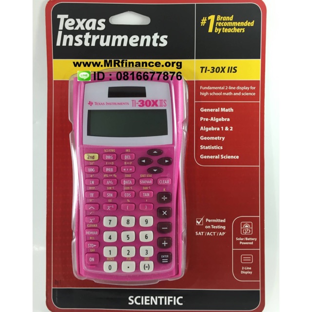 Texas Instruments TI-30X IIS สีชมพู เครื่องคิดเลขวิทยาศาสตร์ | Shopee ...
