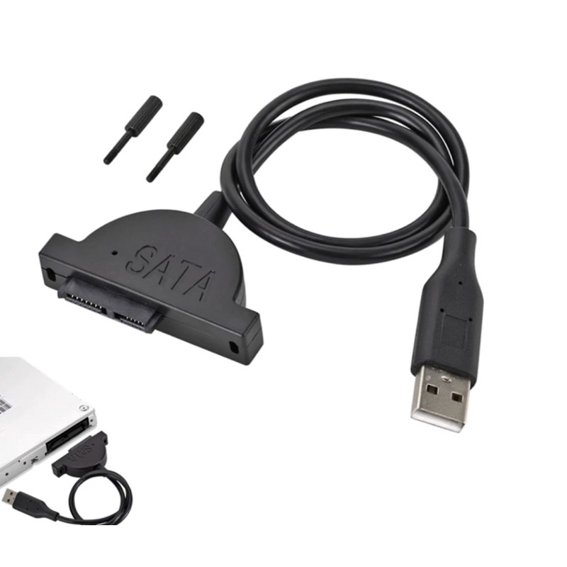 USB 2.0 to Mini Sata II 7+6 13Pin Adapter for Laptop CD/DVD ROM ...