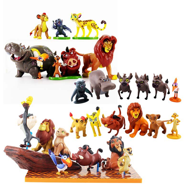 Anime Cartoon lion figure toy Mufasa Nala Hyenas Timon Pumbaa Sarab PVC ...