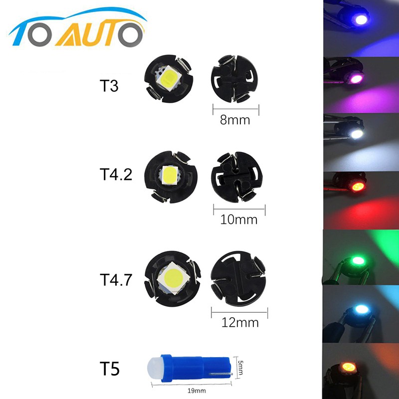 หลอดไฟ หลอด LED T3 T4.2 T4.7 T5 ไฟหน้าปัดรถยนต์ ไฟหรี่ ไฟเรือนไมล์ ไฟ ...