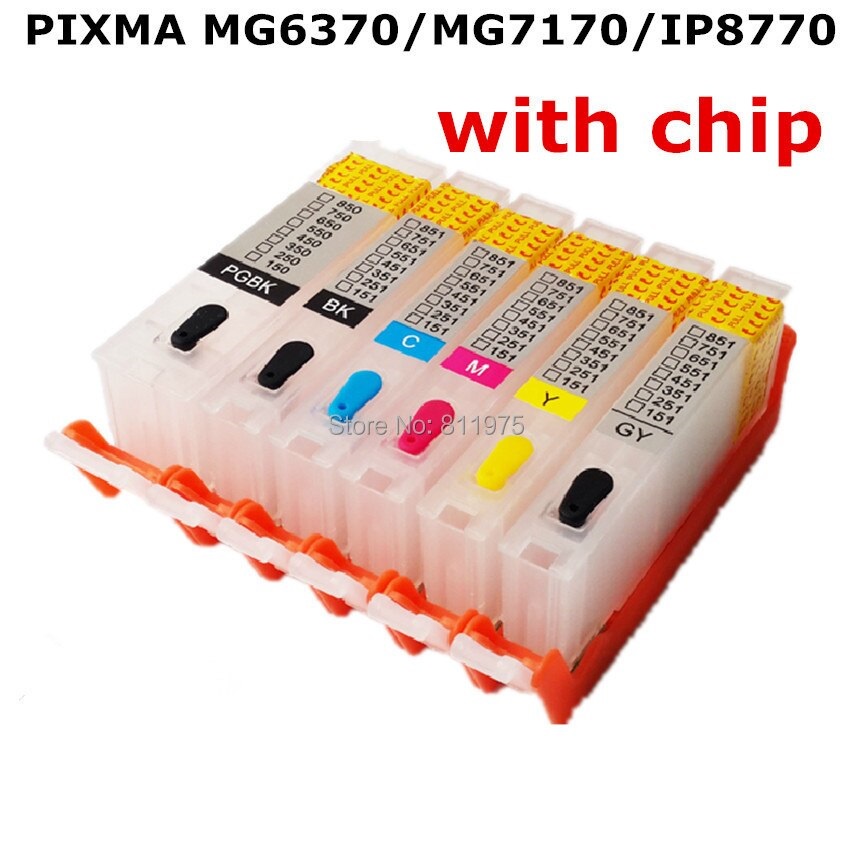 1 ชุดสําหรับ CANON PIXMA MG6370 MG7170 IP8770 เครื่องพิมพ์ PGI-750 BK ...