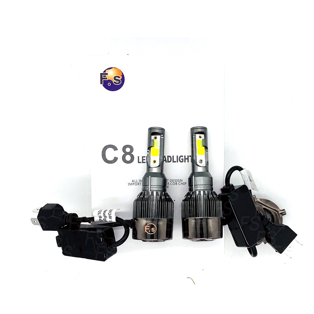 FS ไฟหน้า 3สี รุ่น C8 ขั้ว H1 H4 H7 H8/H9/H11 9005/HB3 9006/HB4 9-24V โวลต์ กันน้ำ 100% | Shopee ...
