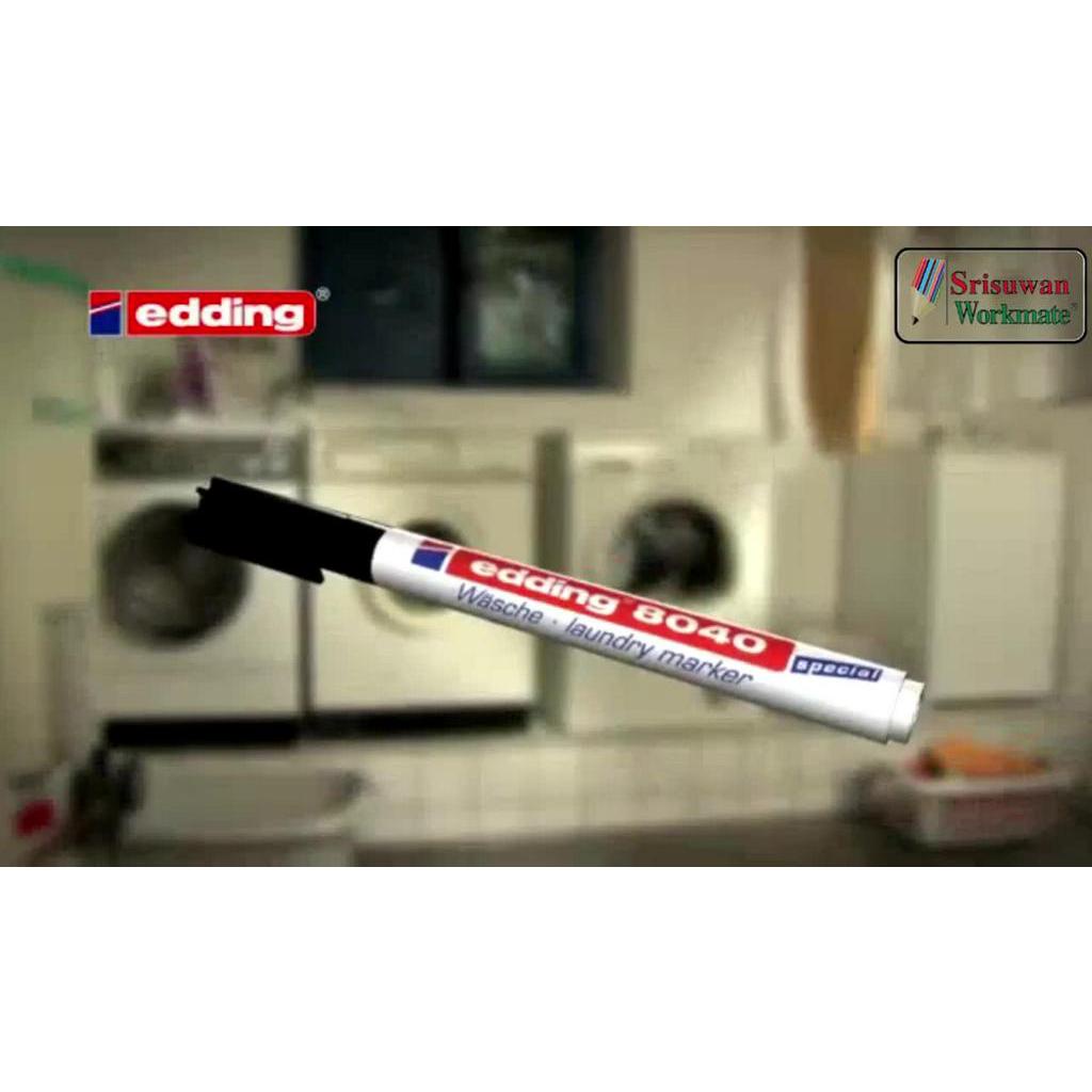 edding 8040 ปากกาเขียนผ้า กันน้ำ ทนความร้อน ซักไม่ออก สำหรับร้านซักรีด ...
