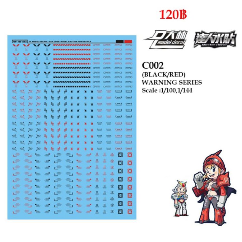 ดีคอลน้ำ [D.L. Darlin] C002 Warning Series Scale : 1/100 , 1/144 Water ...