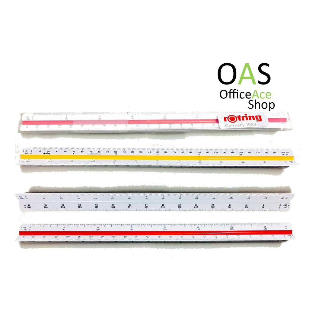 Rotring Triangular Scale Ruler ร็อตตริ้ง สเกลสามเหลี่ยม [1:10 1:20, 1: ...