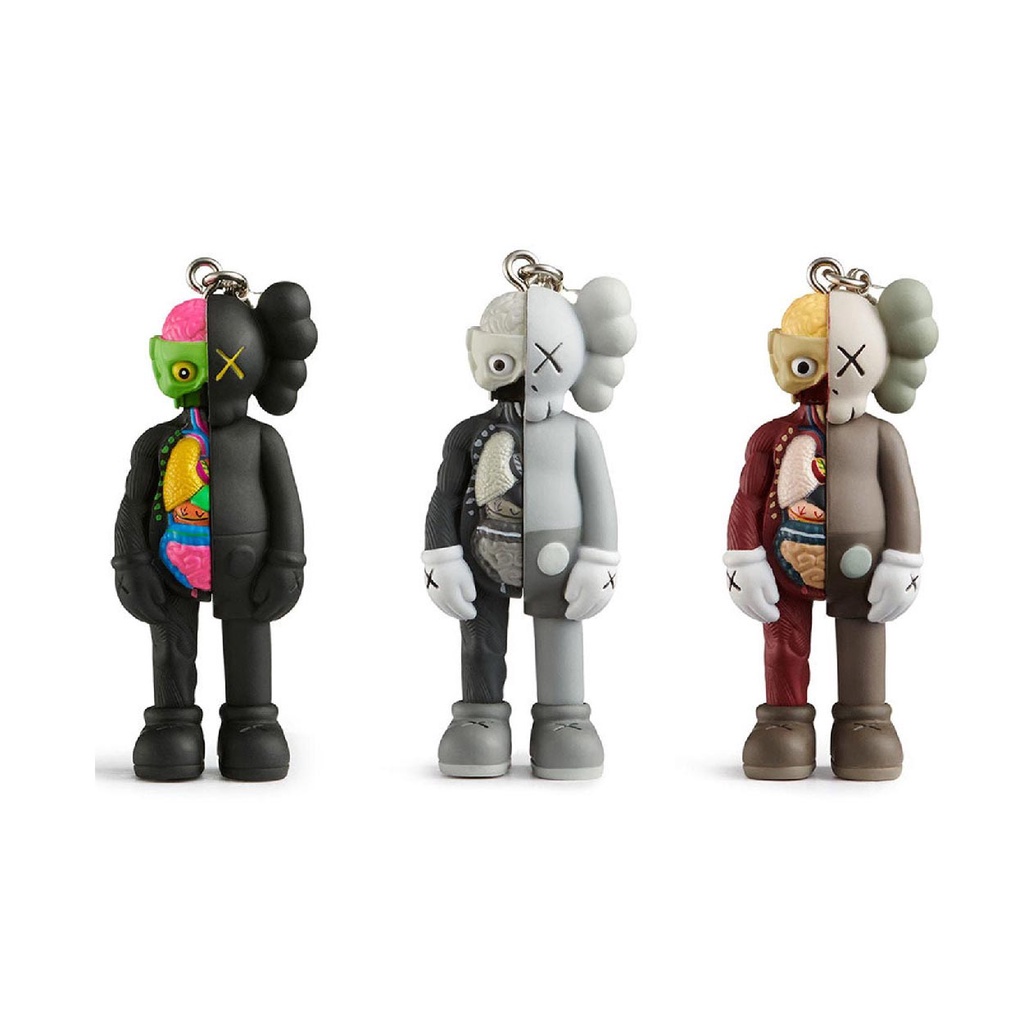 KAWS Tokyo First Flayed Companion Keychain Set (2021) Brown/Gray/Black ...
