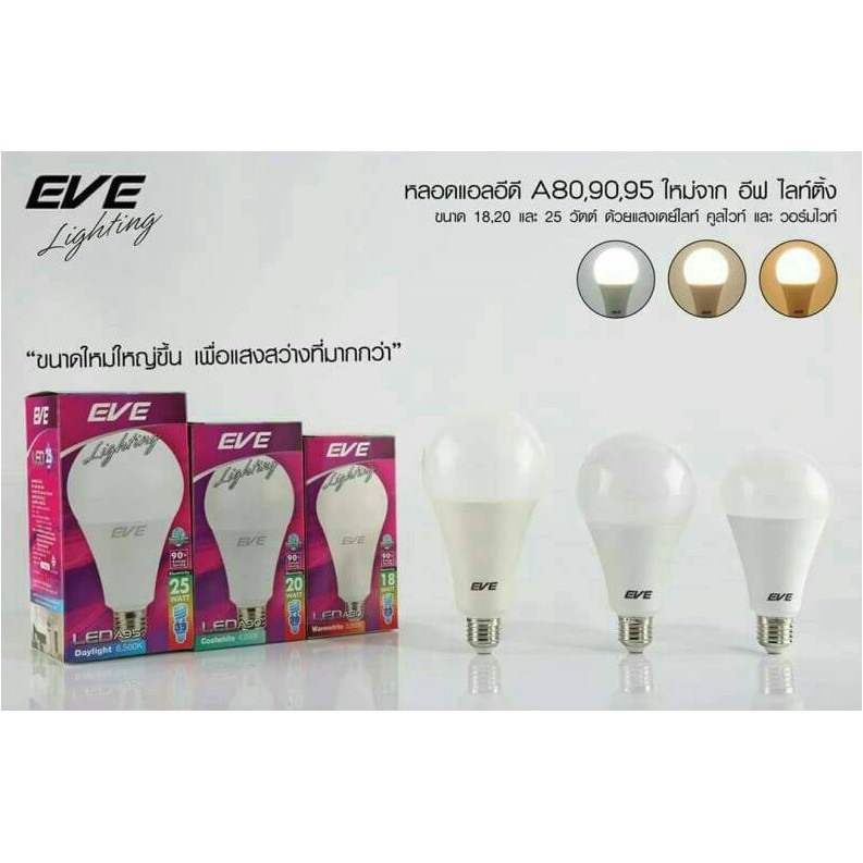 หลอดไฟกลม Led bulb A95 25w 30000hrs EVE | Shopee Thailand