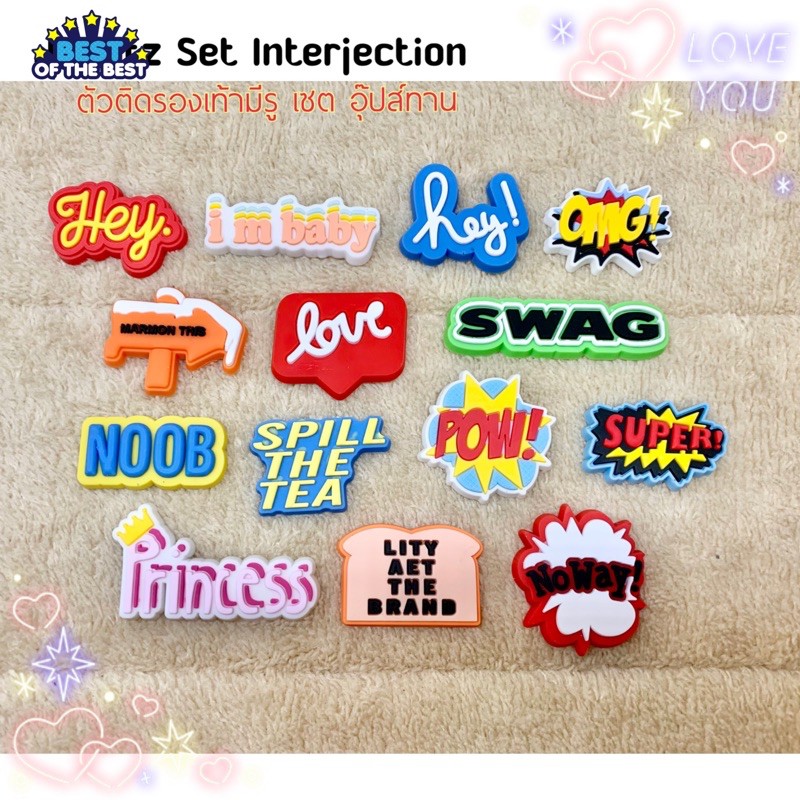 JBCS👠🌈 🍭 Set interjection 🌈👠 🤩ตัวติดรองเท้ามีรู เซต อุ๊ปส์ทาน | Shopee ...