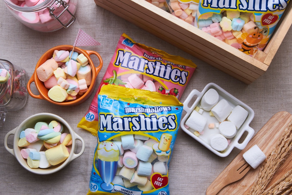 [ขายดี รวมสีและรูปทรง] Marshies มาร์ชี่ส์ มาชเมลโล่ ขนาด 80 กรัม แพ็ค 2 ...