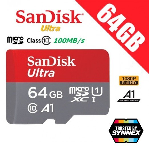 [ของแท้] Sandisk การ์ดหน่วยความจํา A1 64GB 100MB/S Super 10 MicroSDHC Micro SD | Shopee Thailand