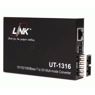 Link UT-1316 Fiber Gigabit SX Media Converter, 10/100/1000 Mbps, RJ45/SC (MM), 220m - 550m ...