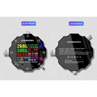 เครื่องวัดไฟ ATORCH UD18 USB 3.0 18in1 USB tester APP dc digital พร้อม ...