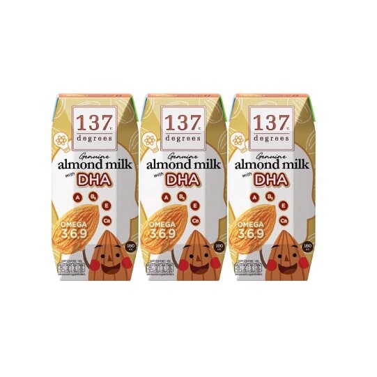 137 Degrees Almond Milk Dha 3X180Ml. นมอัลมอนด์ | Shopee Thailand
