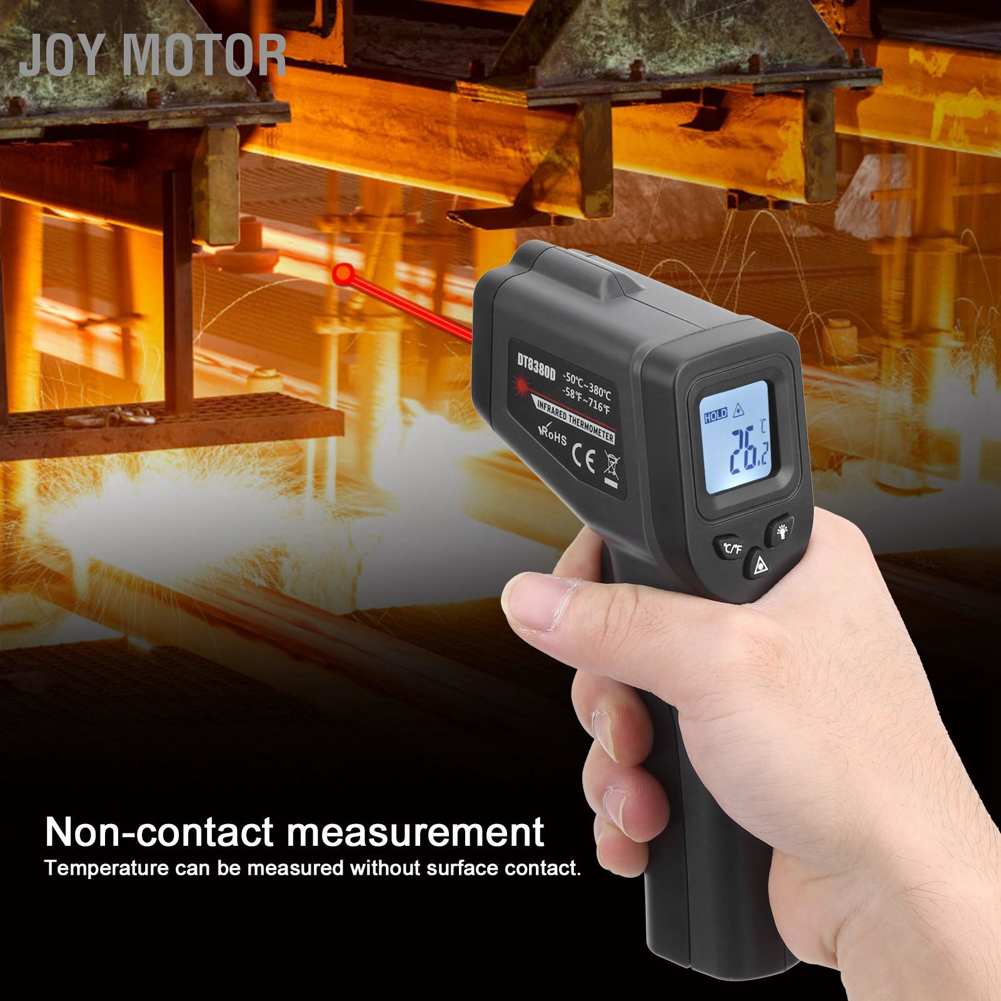 Joy เครื่องวัดอุณหภูมิอินฟราเรดดิจิตอล Dt8380D ‐50 C`380 C Thermometer ...
