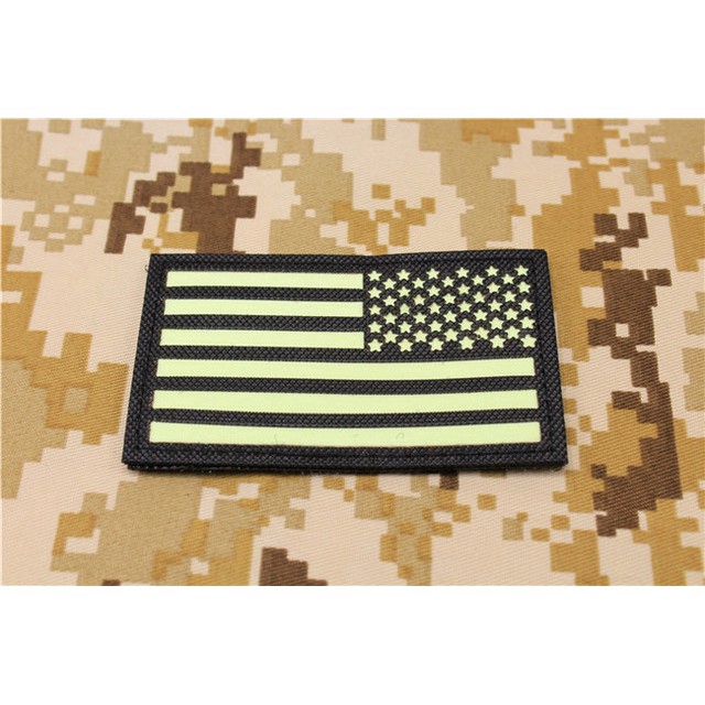 Glow In Dark Reverse USA AMERICA FLAG US REVERSED PATCH RIGHT ARM LEFT ...