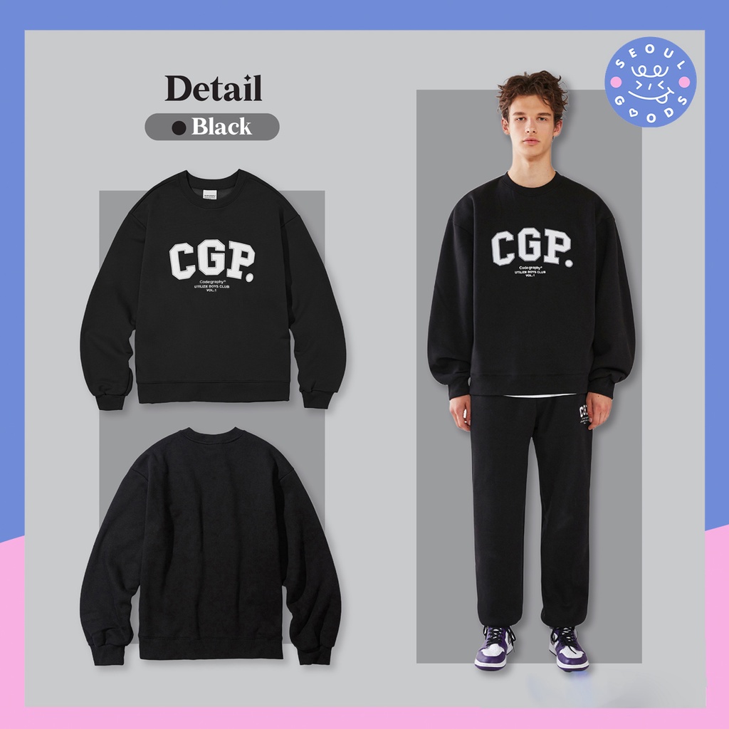 (พร้อมส่ง) เสื้อสเวตเตอร์สกรีนโลโก้ Code:Graphy - CGP ARCH LOGO CREW NECK | Shopee Thailand