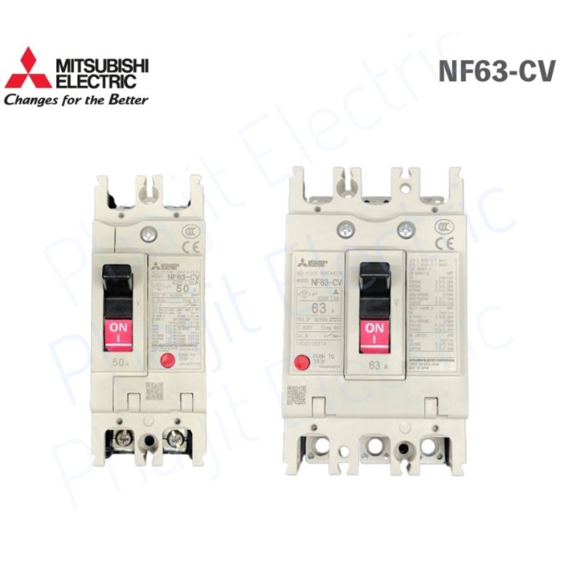 MITSUBISHI MCCB NF63-CV สวิทซ์ตัดตอนอัตโนมัติ เซอร์กิตเบรกเกอร์ (2P - 16A) Molded Case Circuit ...