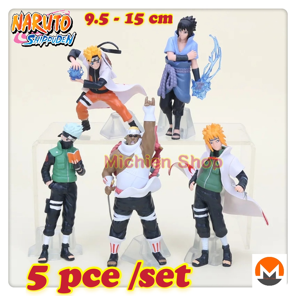 Action FIGURE NARUTO SASUKE KAKASHI MINATO NAMIKAZE ชุด 5 ชิ้นเค้ก ...