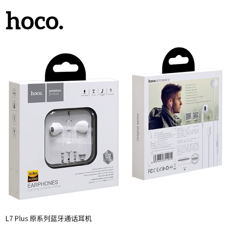 Hoco L7 Plus หูฟัง สำหรับ i 7/8/X/XS/11/11Pro BT5.0 Original series for ...