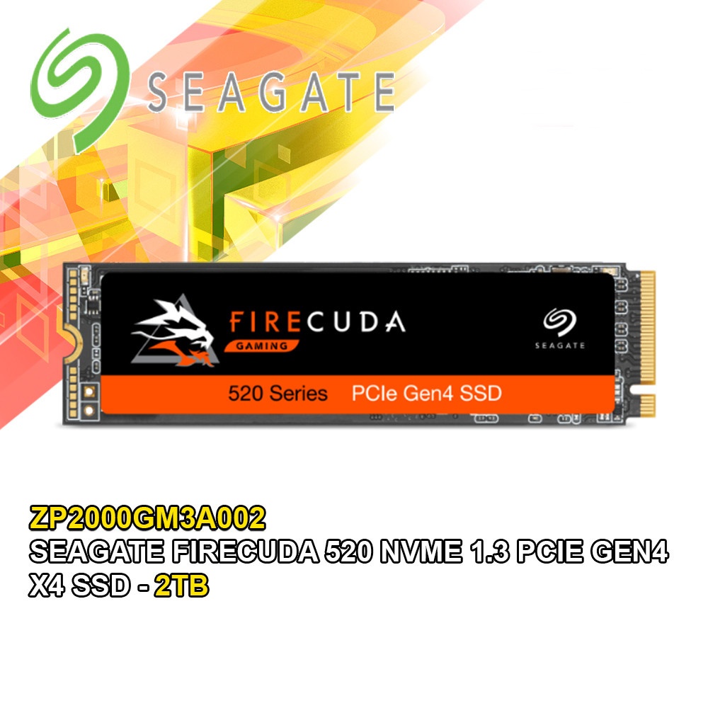 2 TB SSD (เอสเอสดี) SEAGATE FIRECUDA 520 SSD PCIe/NVMe M.2 2280 ...