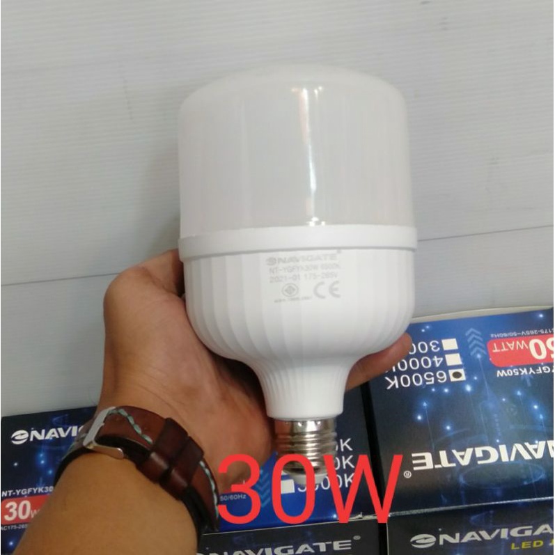 K หลอดไฟ LED (navigate) AC220v-E27 50w/40w/30w แสงขาว (6500k) | Shopee ...