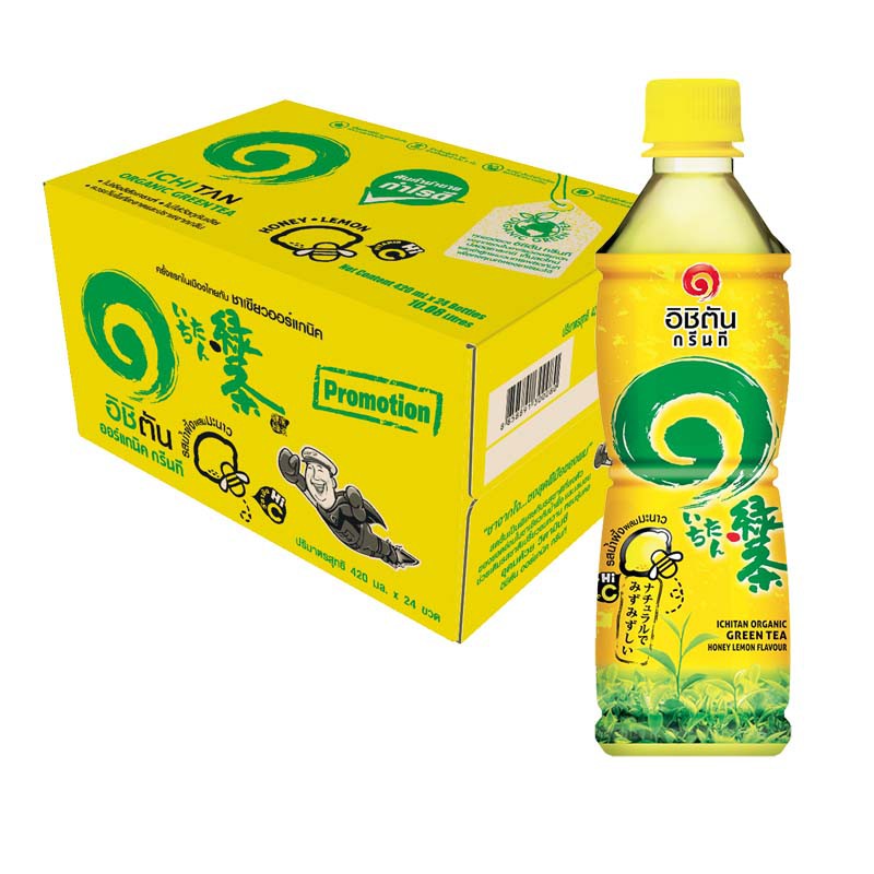อิชิตัน ชาเขียว รสน้ำผึ้งผสมมะนาว 420 มล. x 24 ขวด Ichitan Honey Flavored Green Tea 420ml x 24 ...