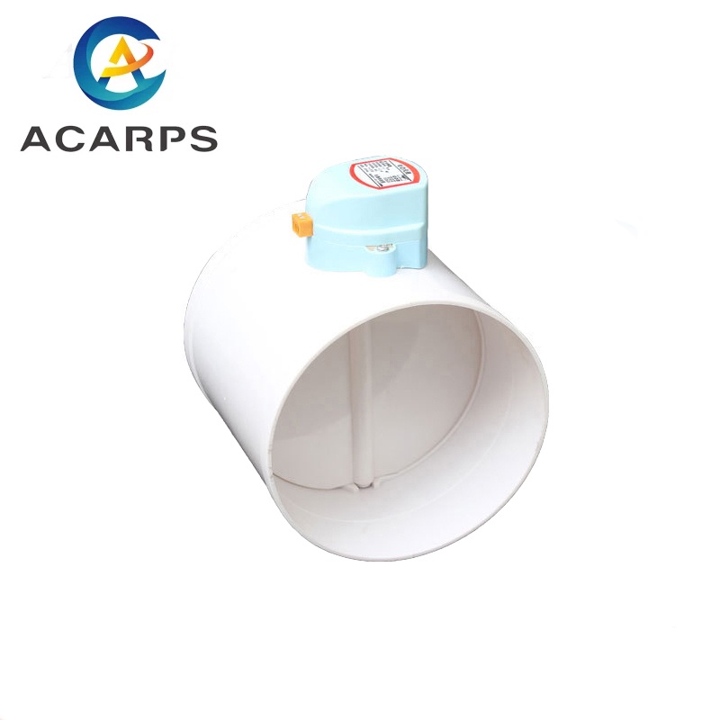 75/110/160/200mm Electric Damper Check Valve PVC Plastic HAVC Air Duct ...
