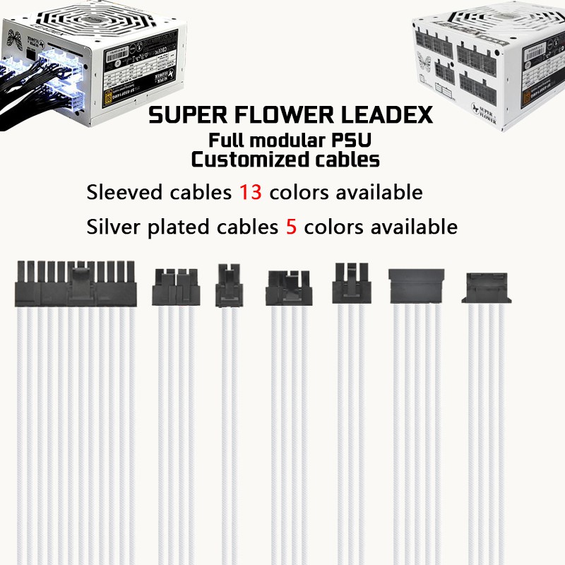 Super flower penex สายเคเบิล psu แบบแยกส่วนเต็มรูปแบบแบบกําหนดเอง ledex ...