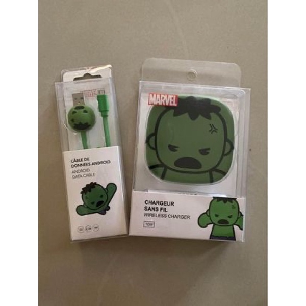 สายชาร์จ+แท่นชาร์จ (ขายคู่) Miniso Marvel wireless charger สภาพดี ...