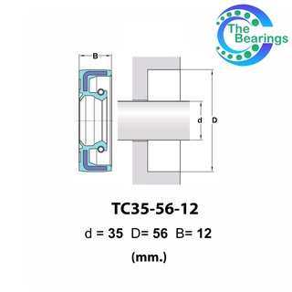 TC 35-56-12 Oil seal TC ออยซีล ซีลยาง ซีลกันน้ำมัน ขนาดรูใน 35 ...