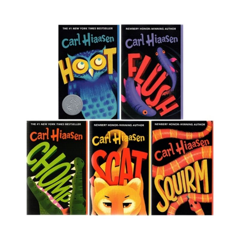 5 Books Set : Hoot / Flush / Scat / Chomp by Carl Hiaasen (พร้อมส่ง ...