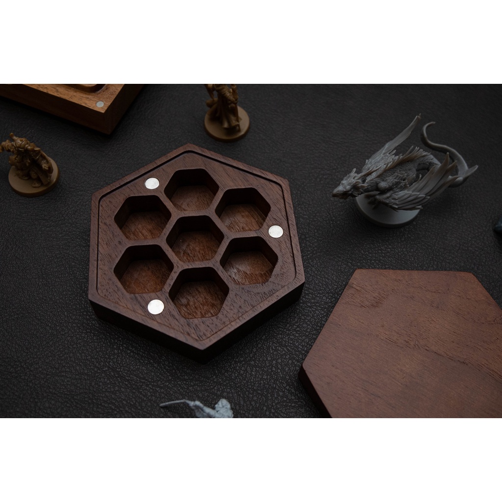 Dice Box DnD | BLACK WALNUT WOOD | Dice Vault | RPG Dice Set | Dungeons ...