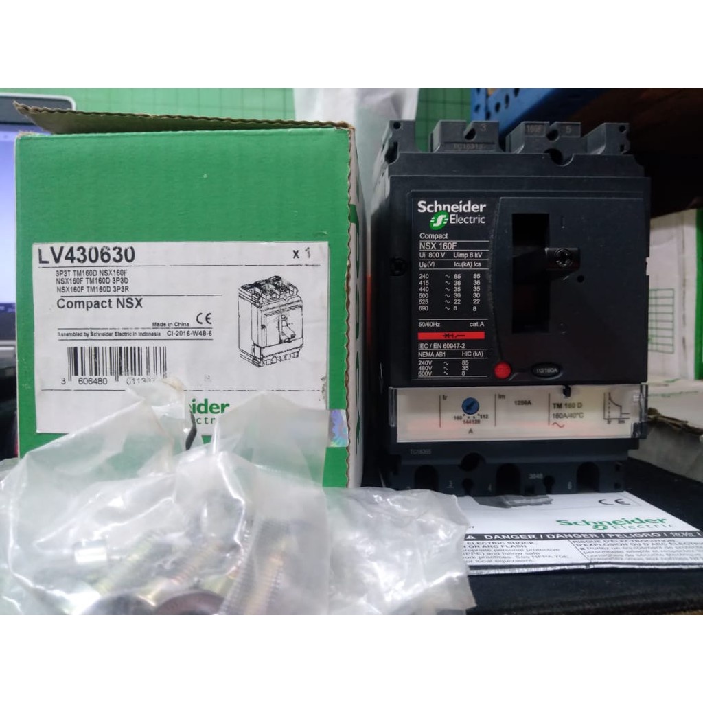 Schneider Mccb NSX 160F NSX160F 3P 112-160A 36kA TM160D LV430630 ...