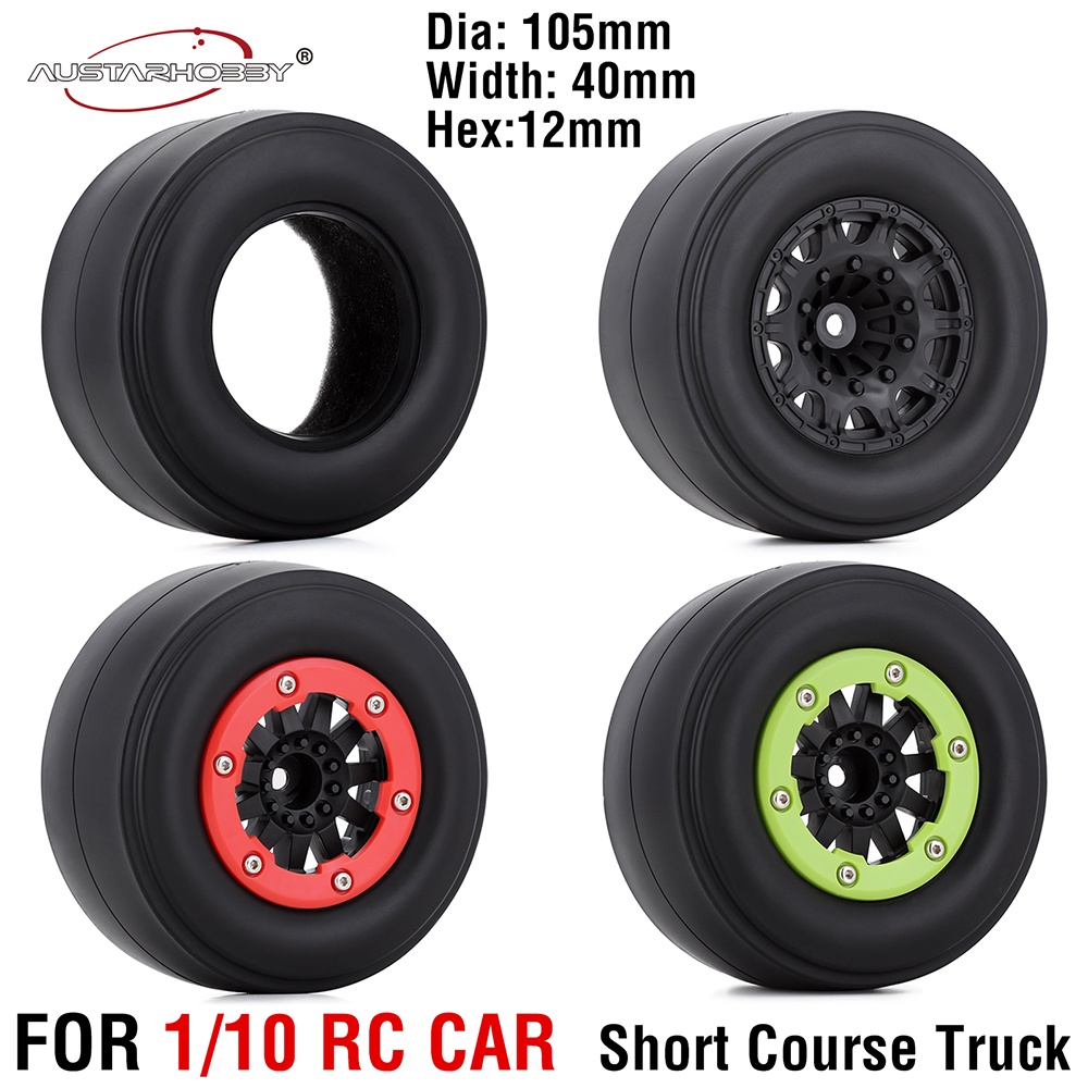 4PCS/Set Austar RC Car Wheels and Tires 1/10 Scale 12mm Hex for Traxxas ...