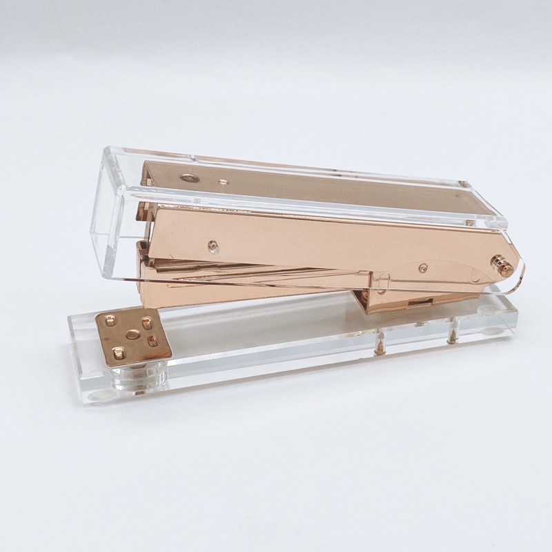 ที่เย็บกระดาษ สีใส+โรสโกลด์ Luxury Rose Gold Stapler Metal Acrylic ...