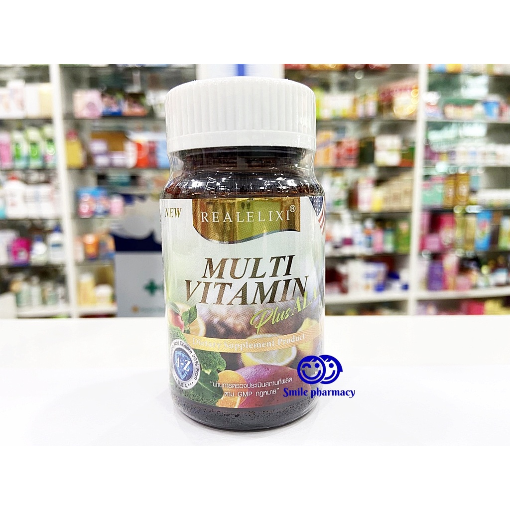 Exp.11/2023 Real Elixir Multi Vitamin plus ALA วิตามินรวม ผสม เอ แอล เอ (1 ขวด 30 เม็ด) Real ...