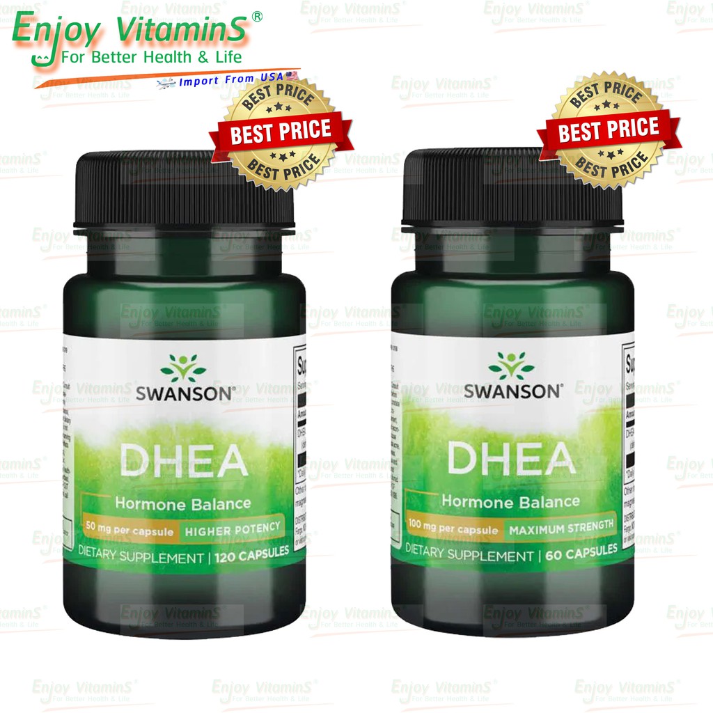 Swanson DHEA 50 mg 120 Capsules / Swanson DHEA 100 mg 60 Capsules (Exp ...