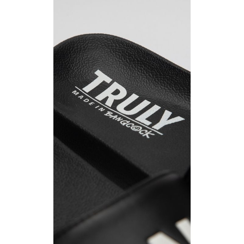 TRULY SANDALS BLACK รองเท้าเตะ รุ่น "ก้าวหน้า" สีดำ | Shopee Thailand