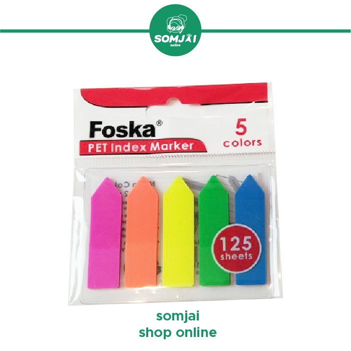 Foska - ฟอสก้า PET Index Marker กระดาษโน้ตมีกาว โพสต์อิทคั่นหน้ากระดาษ ...