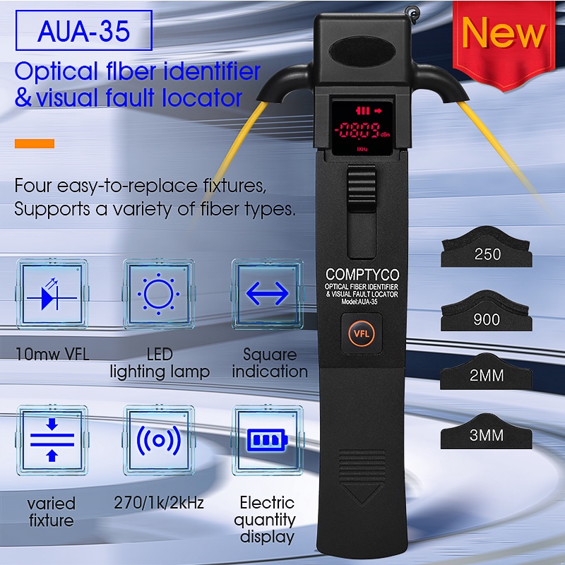 Aua-35 AUA-40 ตัวระบุไฟเบอร์ออปติก + VFL + ไฟ LED, OFI Live Fiber ...